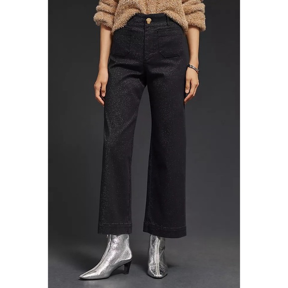 Maeve | Jeans | Maeve Collette Cropped Wide Leg Sparkle Denim Jeans ...